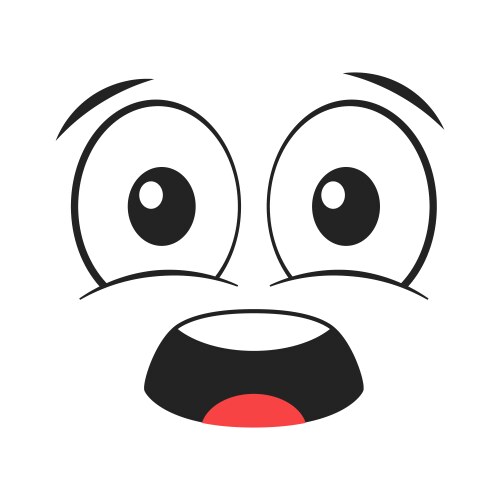 Cartoon face scared character emotion Royalty Free Vector