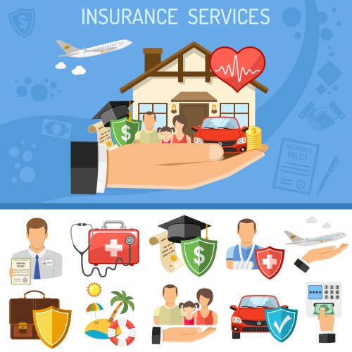 Insurance protection services design template Vector Image