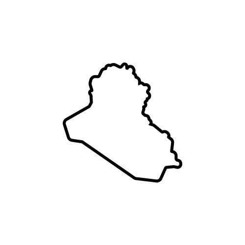 Iraq country map circle border icon Royalty Free Vector