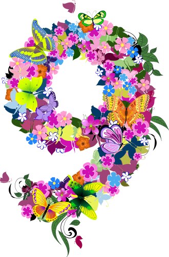 Number 1 from butterfly Royalty Free Vector Image