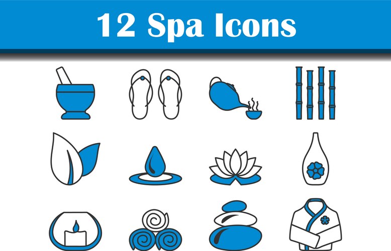 Thai massage icon set Royalty Free Vector Image