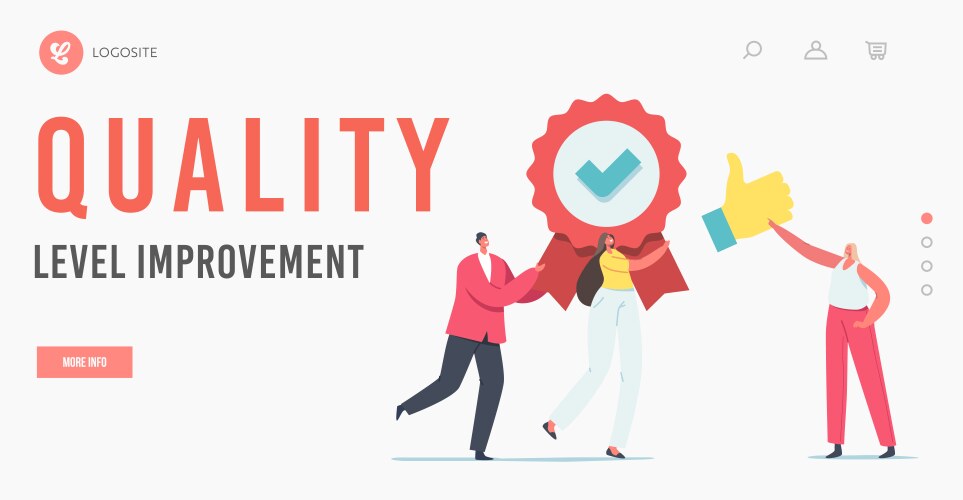 Approval quality level improvement concept tiny Vector Image