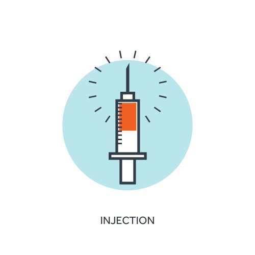 Scientific medical subcutaneous injection Vector Image