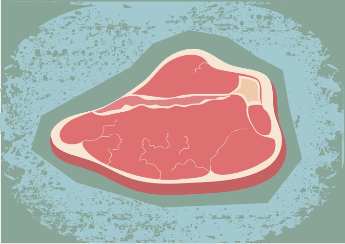 Big piece fresh meat Royalty Free Vector Image