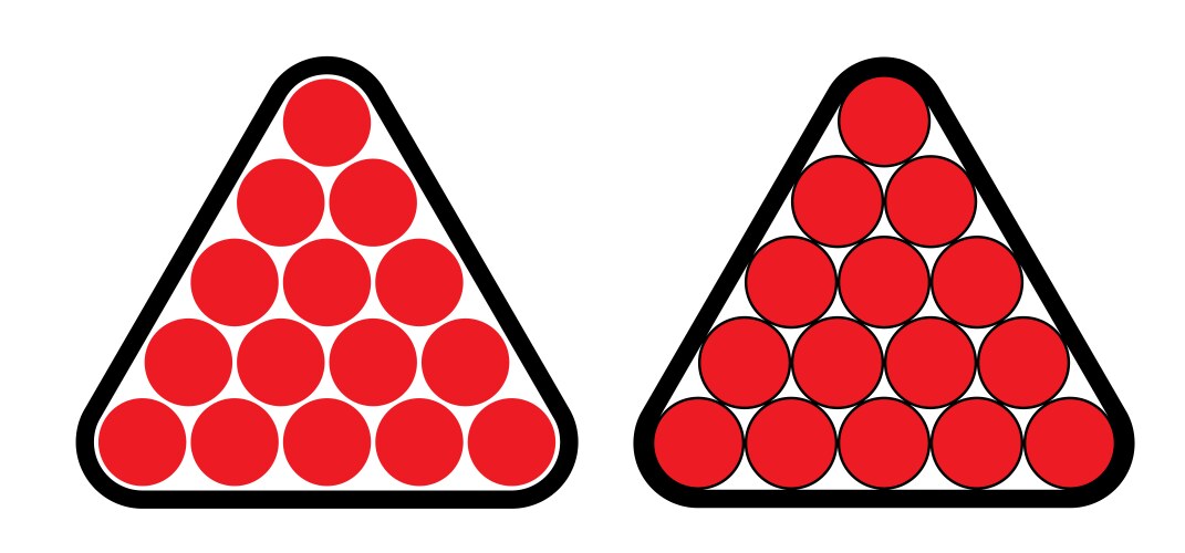 Billiard balls racked in triangle billiards Vector Image