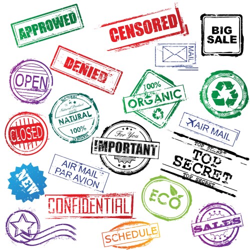 Clean passport stamp Royalty Free Vector Image