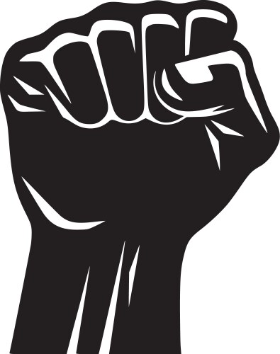 Raised fist logo icon poster - isolated Royalty Free Vector