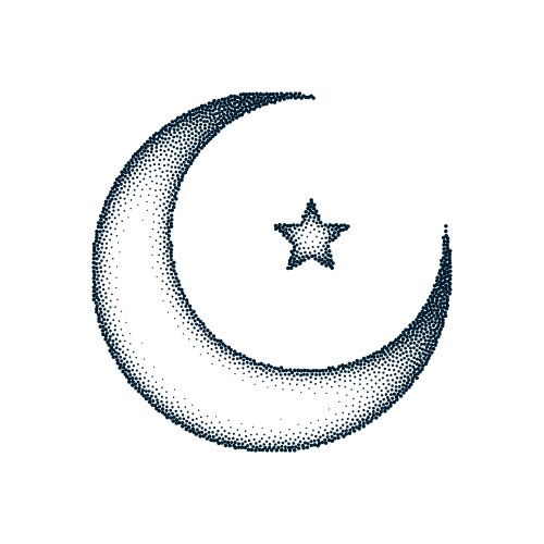 Traditional golden islamic crescent sign Vector Image