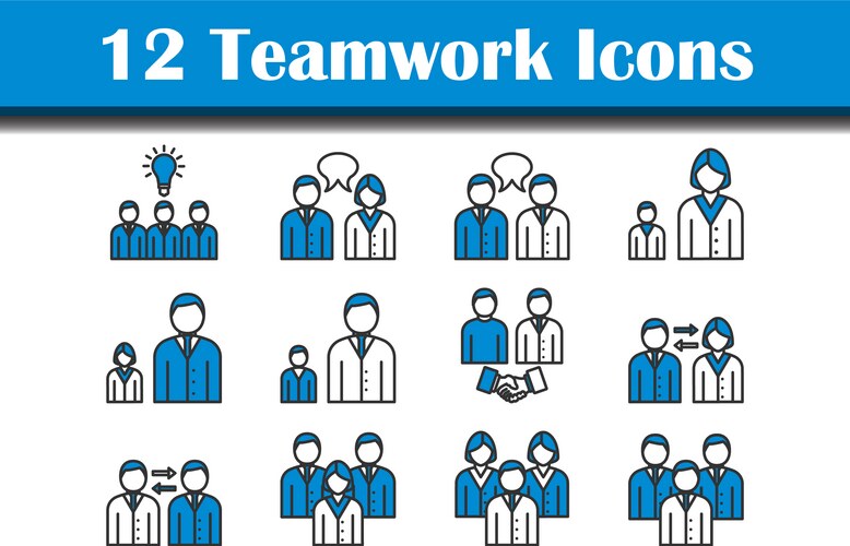 Community icon set collection of people teamwork Vector Image