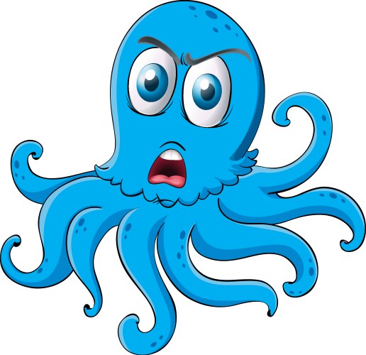 Cute octopus cartoon Royalty Free Vector Image