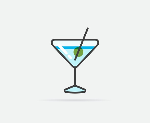 Cocktail drink glass logo icon symbol element Vector Image