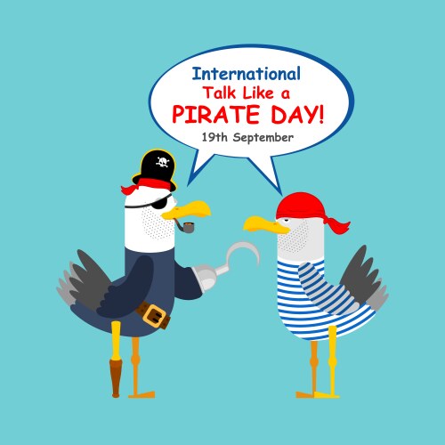 Pirate cat international talk like a day Vector Image
