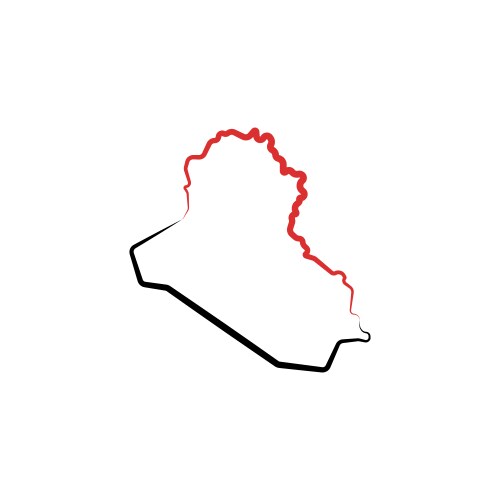 Iraq country map circle border icon Royalty Free Vector