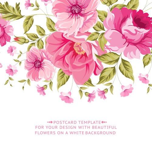 Pink peony label Royalty Free Vector Image - VectorStock