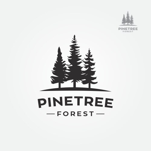 Pine tree forest set logo design Royalty Free Vector Image