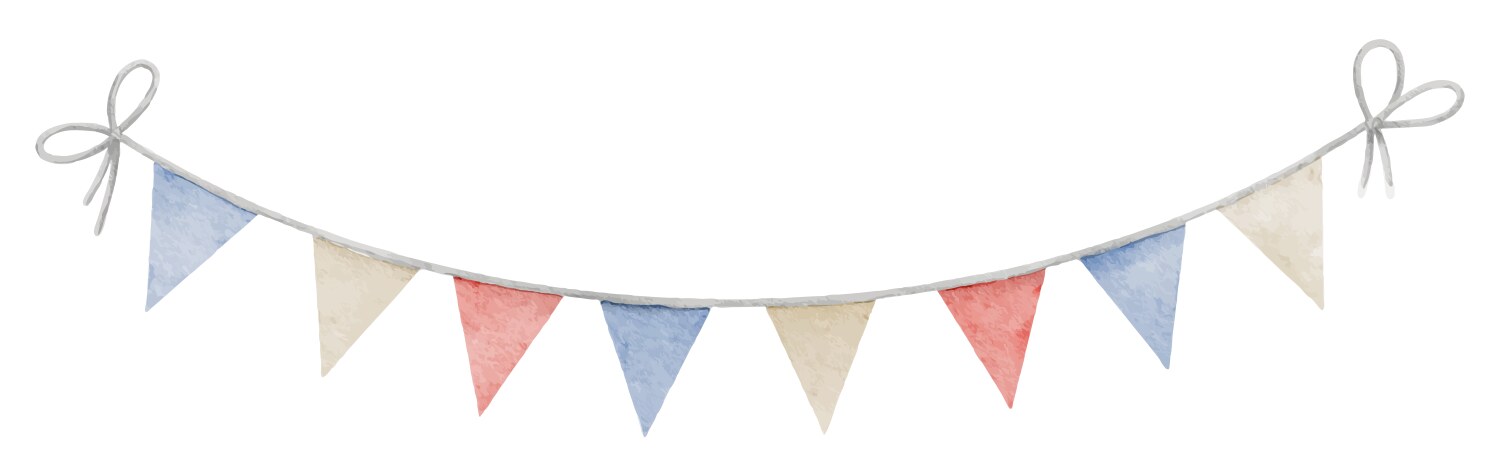 Cute party flag hanging design Royalty Free Vector Image