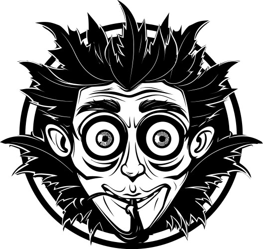 Bud banter cartoon character with a joint Vector Image