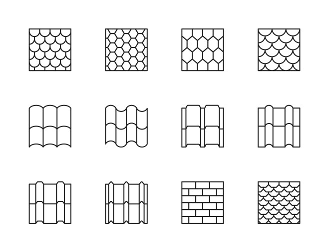 Roof Tiles Pattern Vector Roofs Tiles Different Vector & Photo (Free