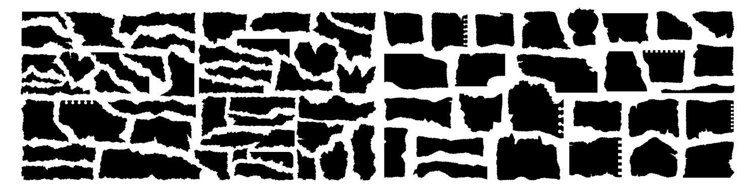 Torn paper frames with jagged edges ripped cutots Vector Image