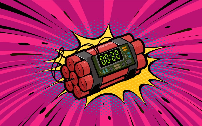 Set of bomb in pop art style Royalty Free Vector Image