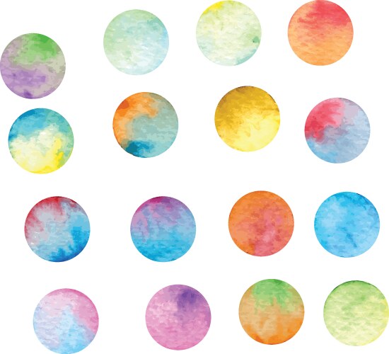 Watercolor circles set Royalty Free Vector Image