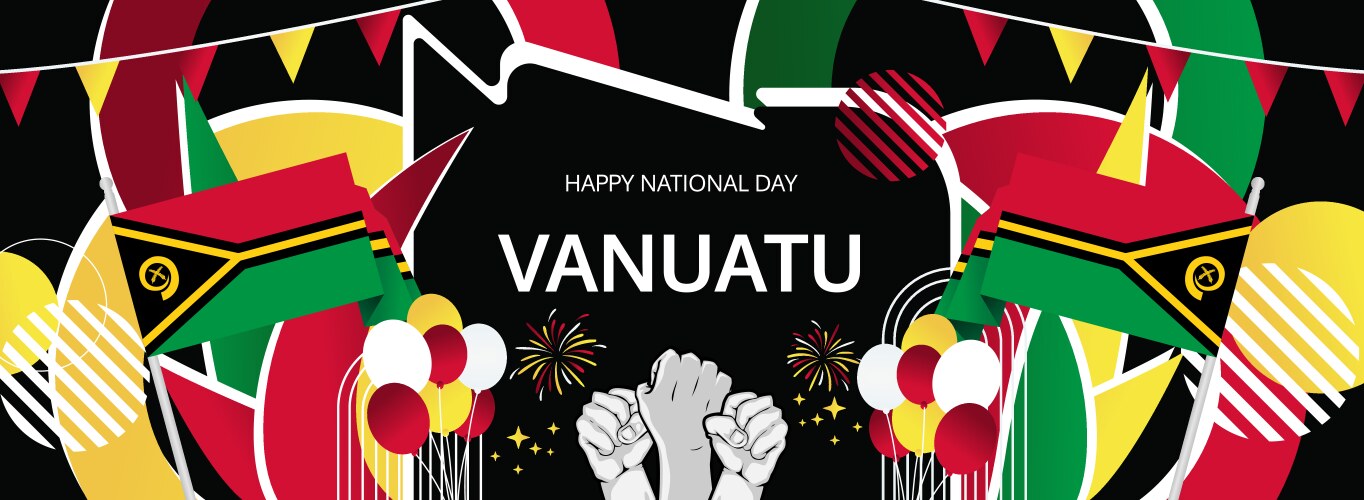 Vanuatu independence day modern long banner 30 Vector Image