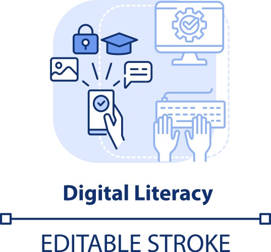 Digital literacy concept icon Royalty Free Vector Image