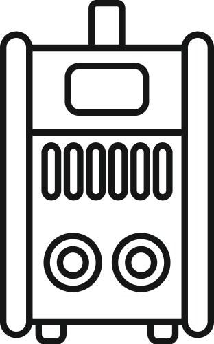 Inverter welding machine showing control panel Vector Image