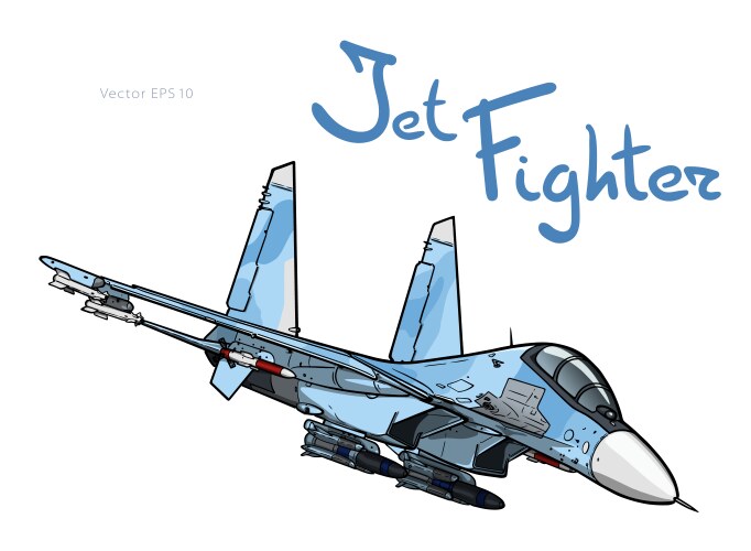 Modern russian jet fighter aircraft Royalty Free Vector