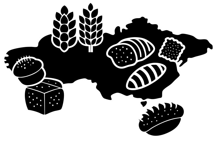 Minimalist bread basket silhouette Royalty Free Vector Image