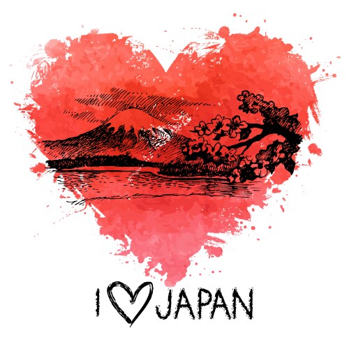 Hand drawn japanese sketch background Royalty Free Vector