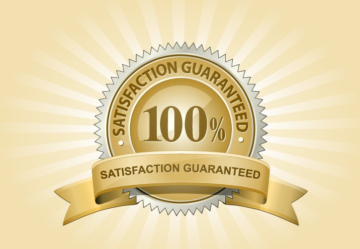 100 percent satisfaction guarantee Royalty Free Vector Image