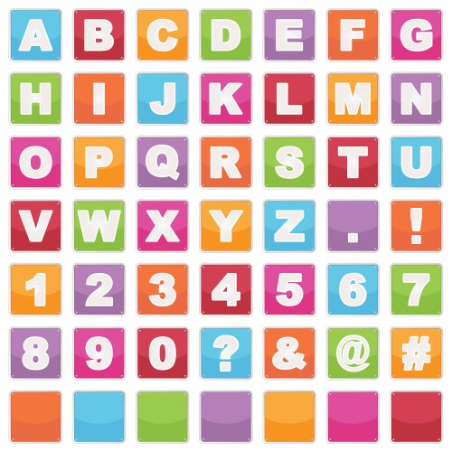 Paper bunting alphabet Royalty Free Vector Image