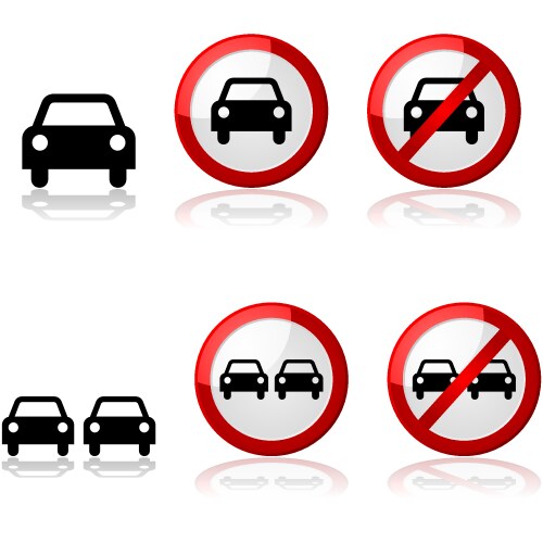 Cute road signs collection Royalty Free Vector Image