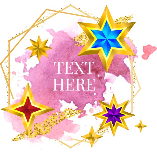 Gold frame paint hand painted brush stroke Vector Image