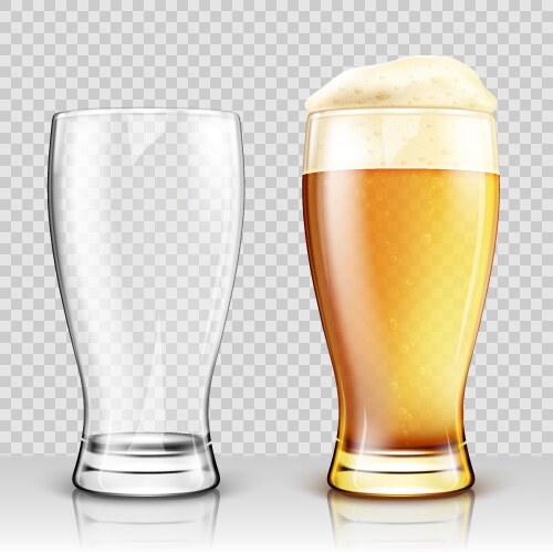 Transparent beer glass Royalty Free Vector Image