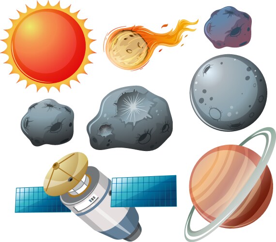 Cartoon earth planets set Royalty Free Vector Image