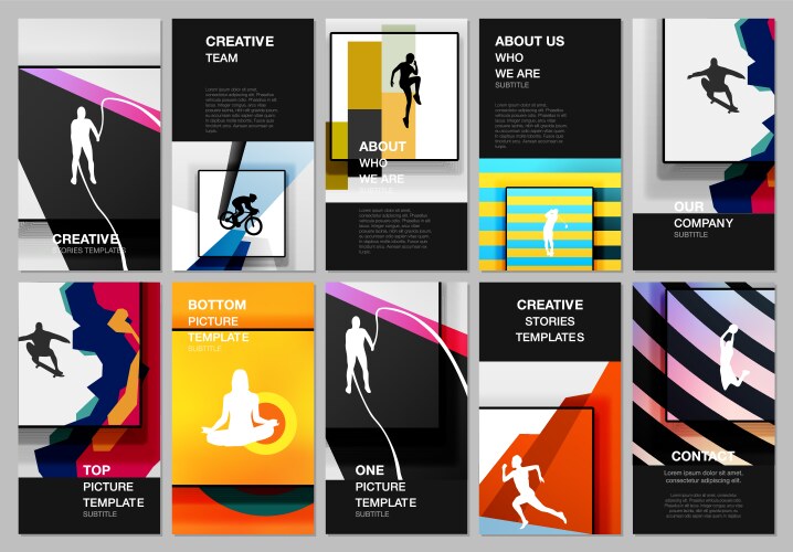 Instagram story template geometric design Vector Image