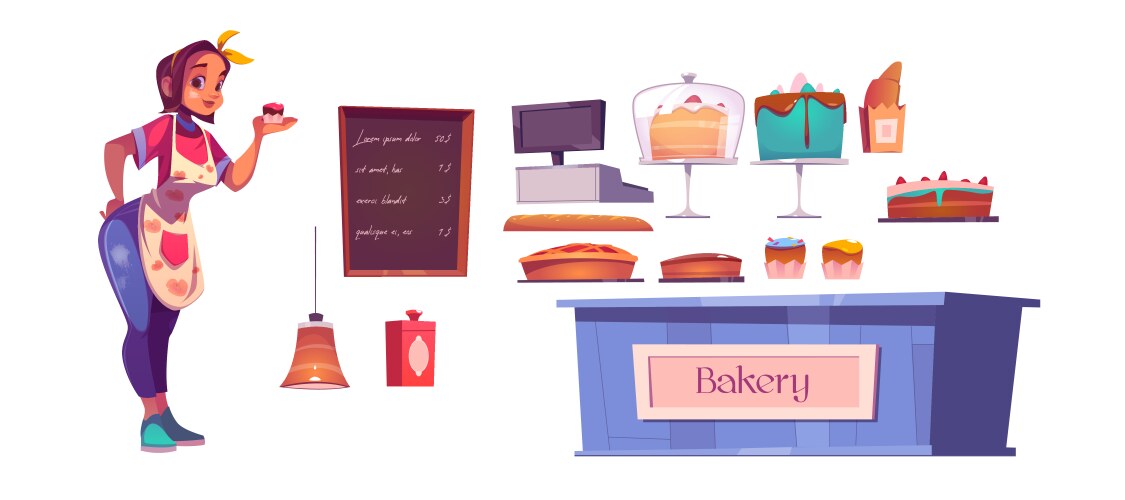 Bakery shop front view Royalty Free Vector Image
