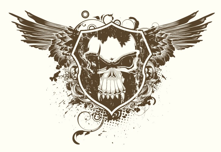 Vintage skull emblem Royalty Free Vector Image