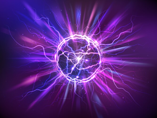 Electric ball with lightning effect Royalty Free Vector