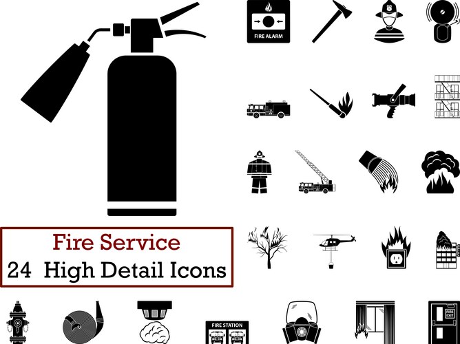 Fireguard icon set Royalty Free Vector Image - VectorStock