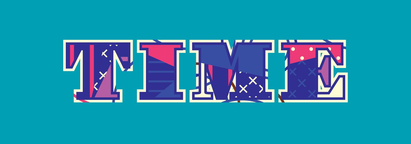 Time concept word art Royalty Free Vector Image