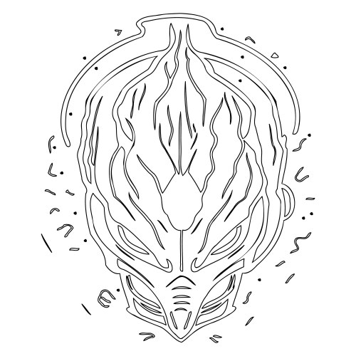 Alien outline sketch Royalty Free Vector Image