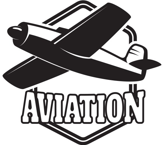 Aviation training center emblem template Vector Image
