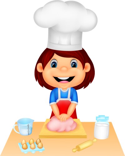 Little girl painting an easter egg Royalty Free Vector Image