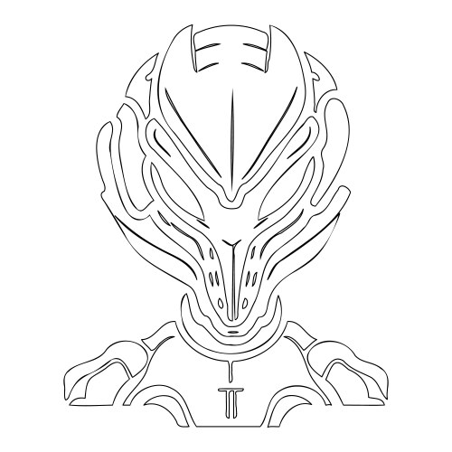 Alien outline sketch Royalty Free Vector Image