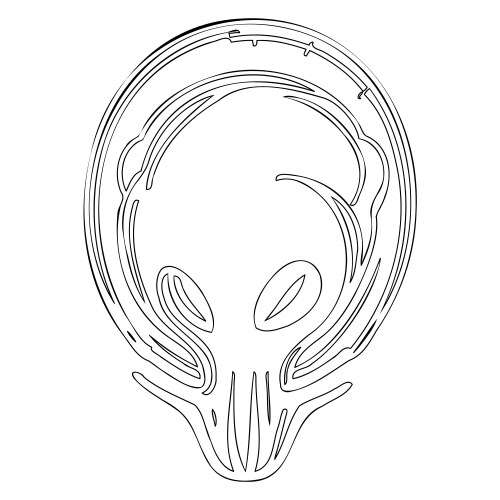 Alien outline sketch Royalty Free Vector Image