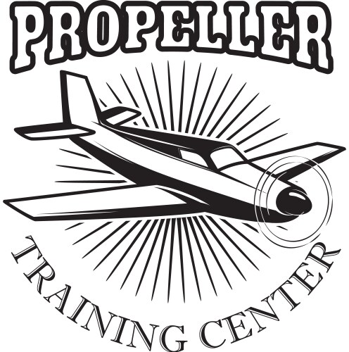 Aviation training center emblem template Vector Image