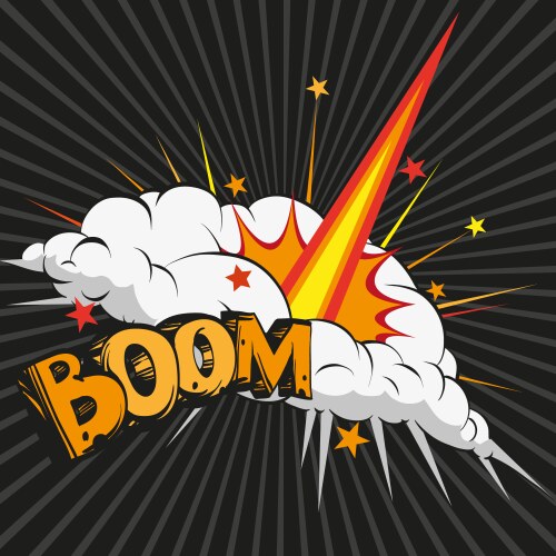 Boom comic book explosion Royalty Free Vector Image
